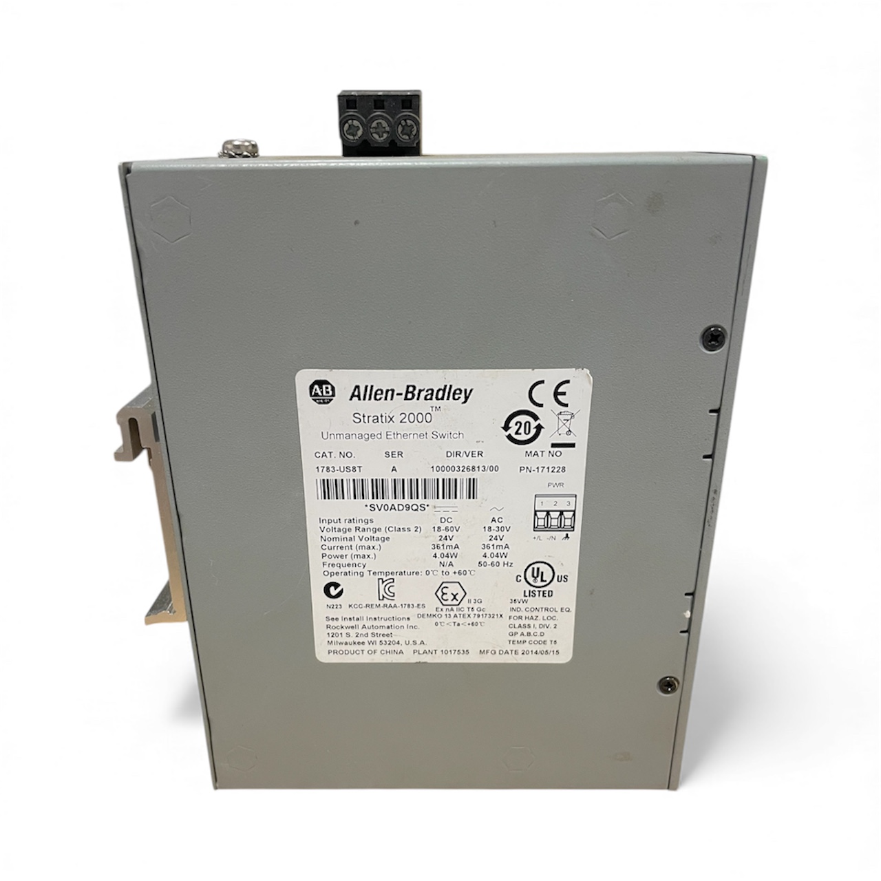 Allen-Bradley 1783-US8T Stratix 2000 Unmanaged Ethernet Switch – 8× 10/ ...