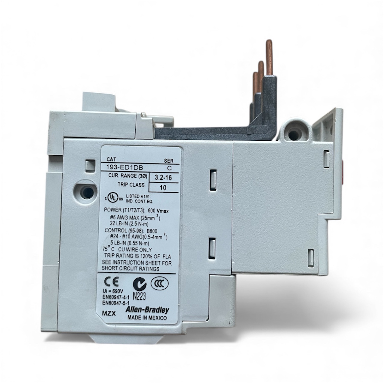Allen-Bradley 193-ED1DB E1 Plus Solid-State Overload Relay – 3.2–16 A ...